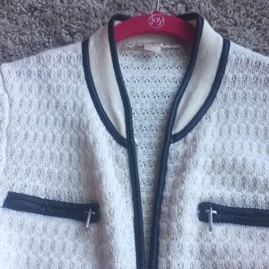 Boston Proper | Jackets & Coats | Boston Proper Texture Piped Sweater ...